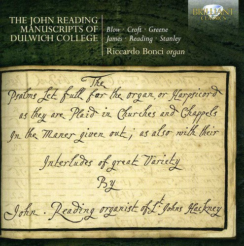 The John Reading Manuscripts of Dulwich College – HBDirect
